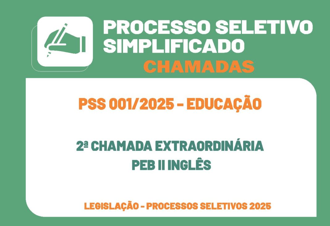 Nova chamada PSS 001/25 | Prefeitura Municipal de Vespasiano